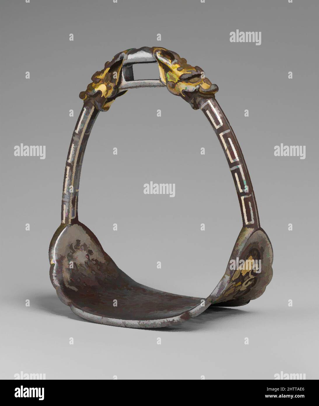 Art inspired by Stirrup, 16th–17th century, Mongolian or Tibetan, Iron ...