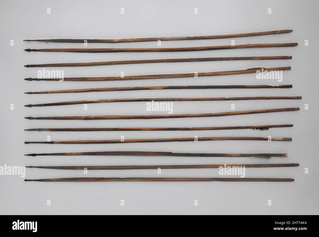 Art inspired by Twelve Arrows, 16th–18th century, Tibetan, Iron, wood ...