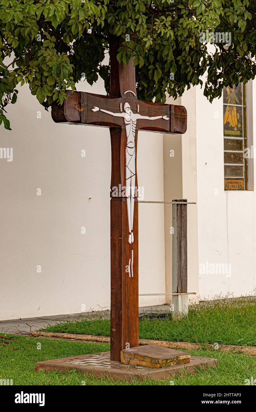 Costa Rica, Mato Grosso do Sul, Brazil - 12 18 2022: Jesus on the cross ...