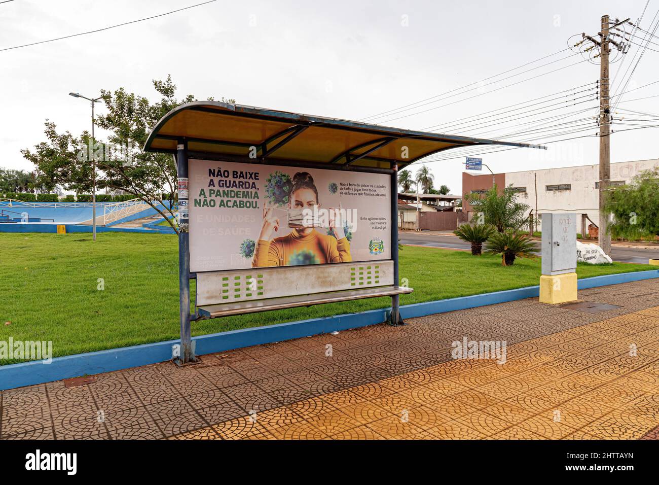 Costa Rica, Mato Grosso do Sul, Brazil - 12 18 2022: bus stop in the ...
