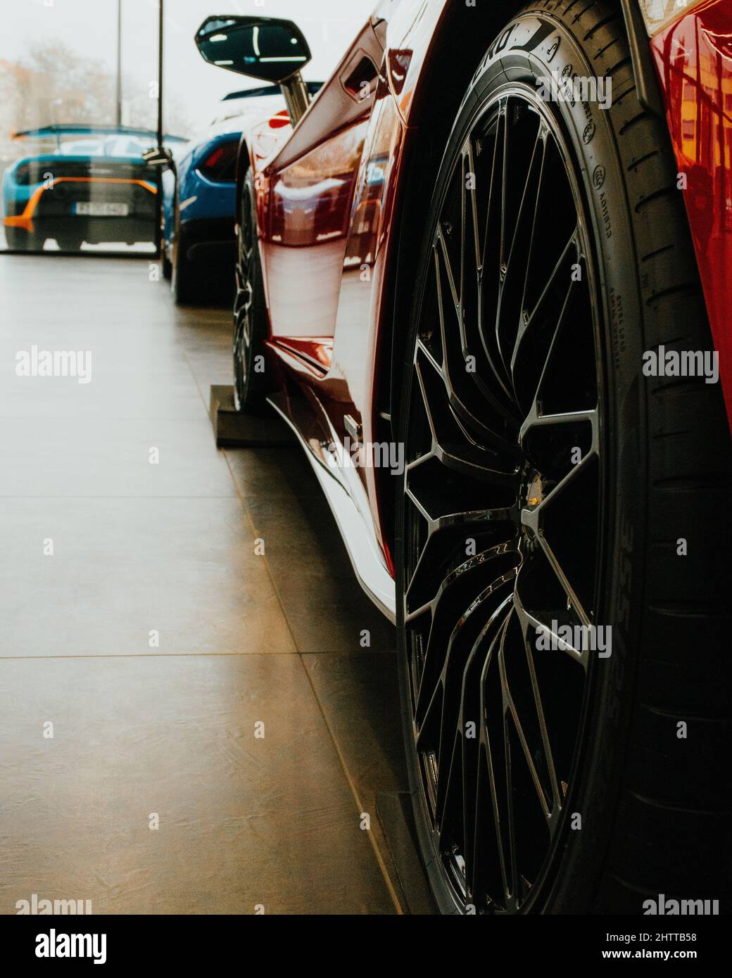 Vertical shot of the details of a modern sports car Stock Photo - Alamy