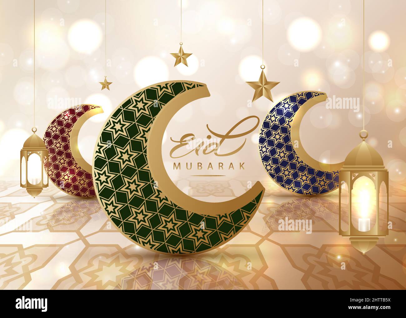 Eid mubarak, Eid al adha, Eid al fitr, greetings card poster with ...