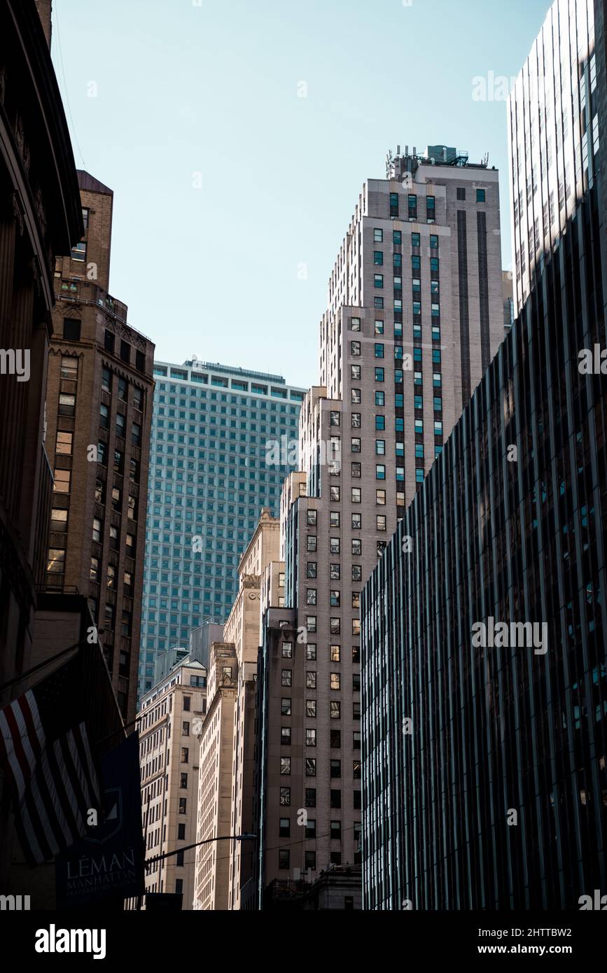 Beautiful view of tall buildings in a city under the clear sky Stock ...