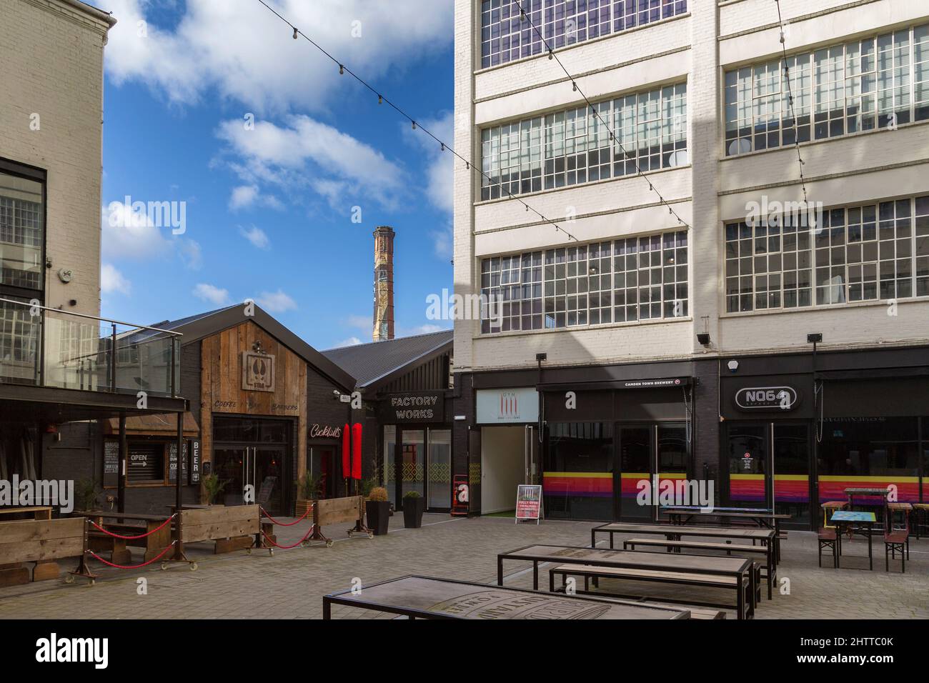 The courtyard at the Custard Factory, Digbeth Birmingham, with the ...