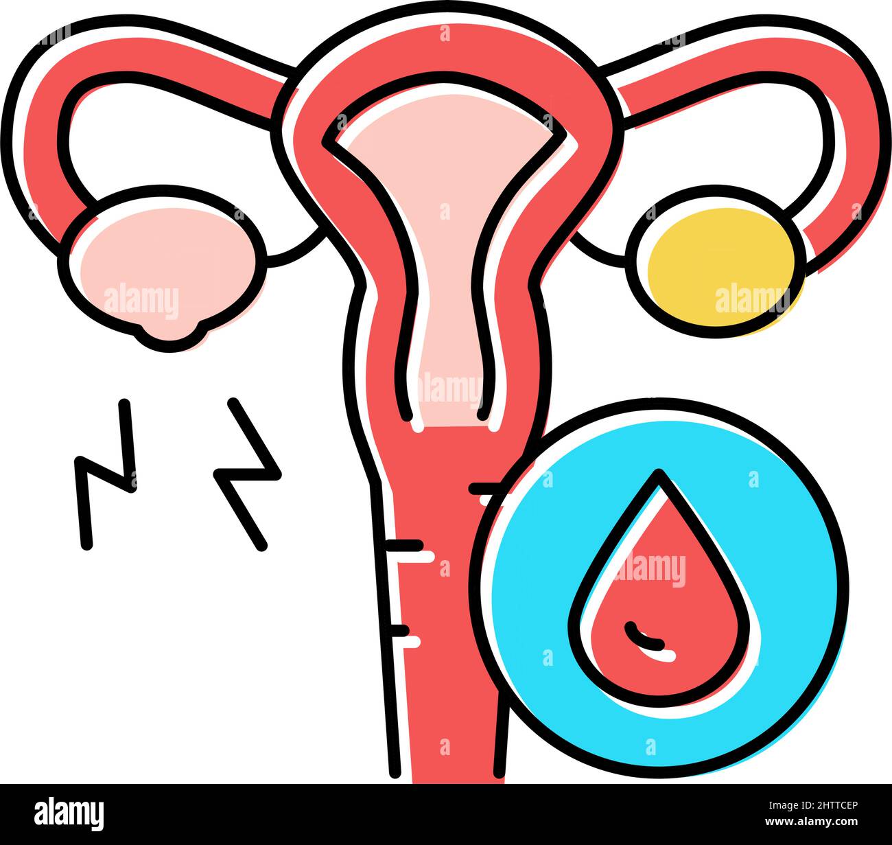 ovarian bleeding color icon vector illustration sign Stock Vector Image ...