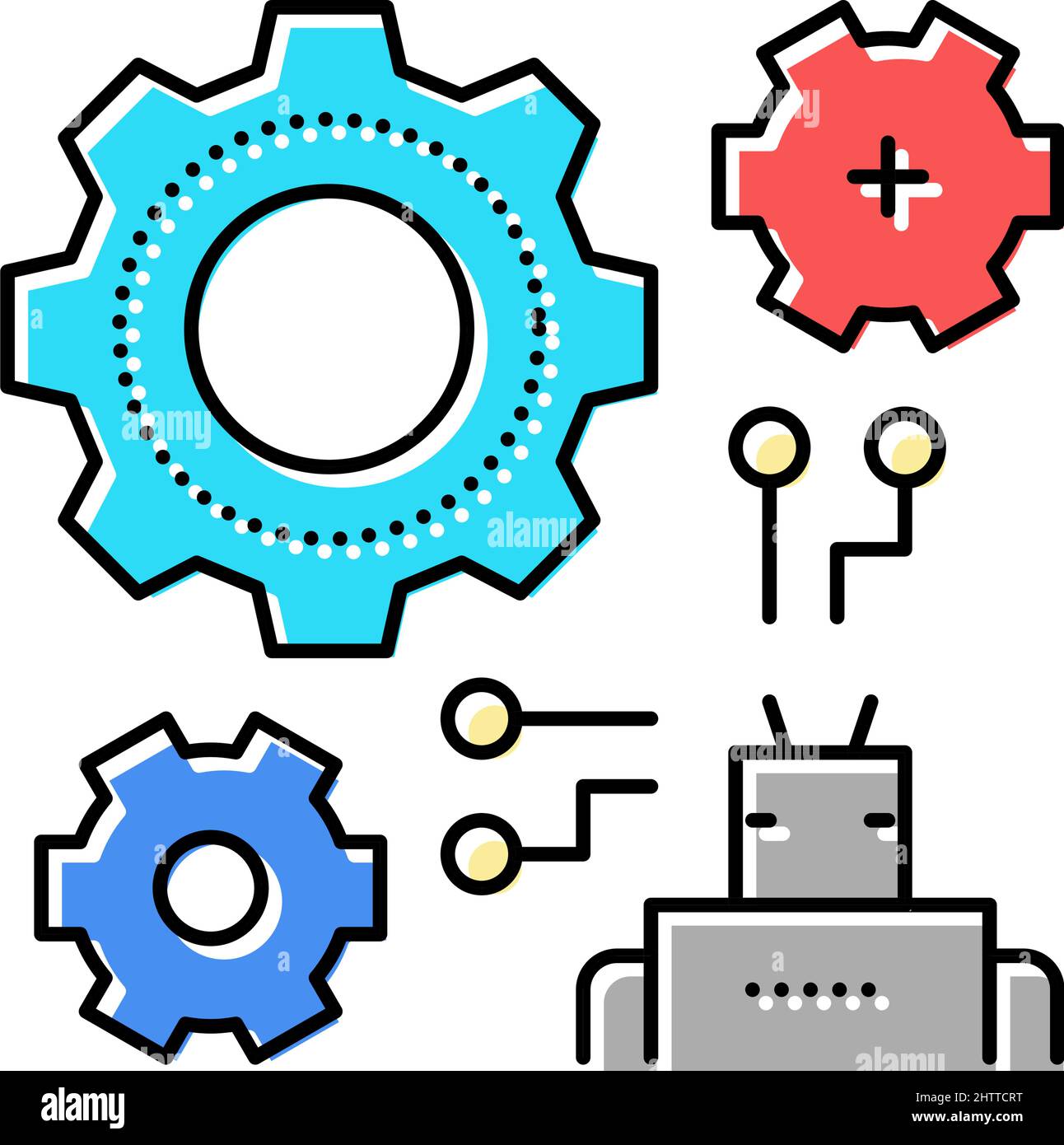 machine learning color icon vector illustration Stock Vector Image ...
