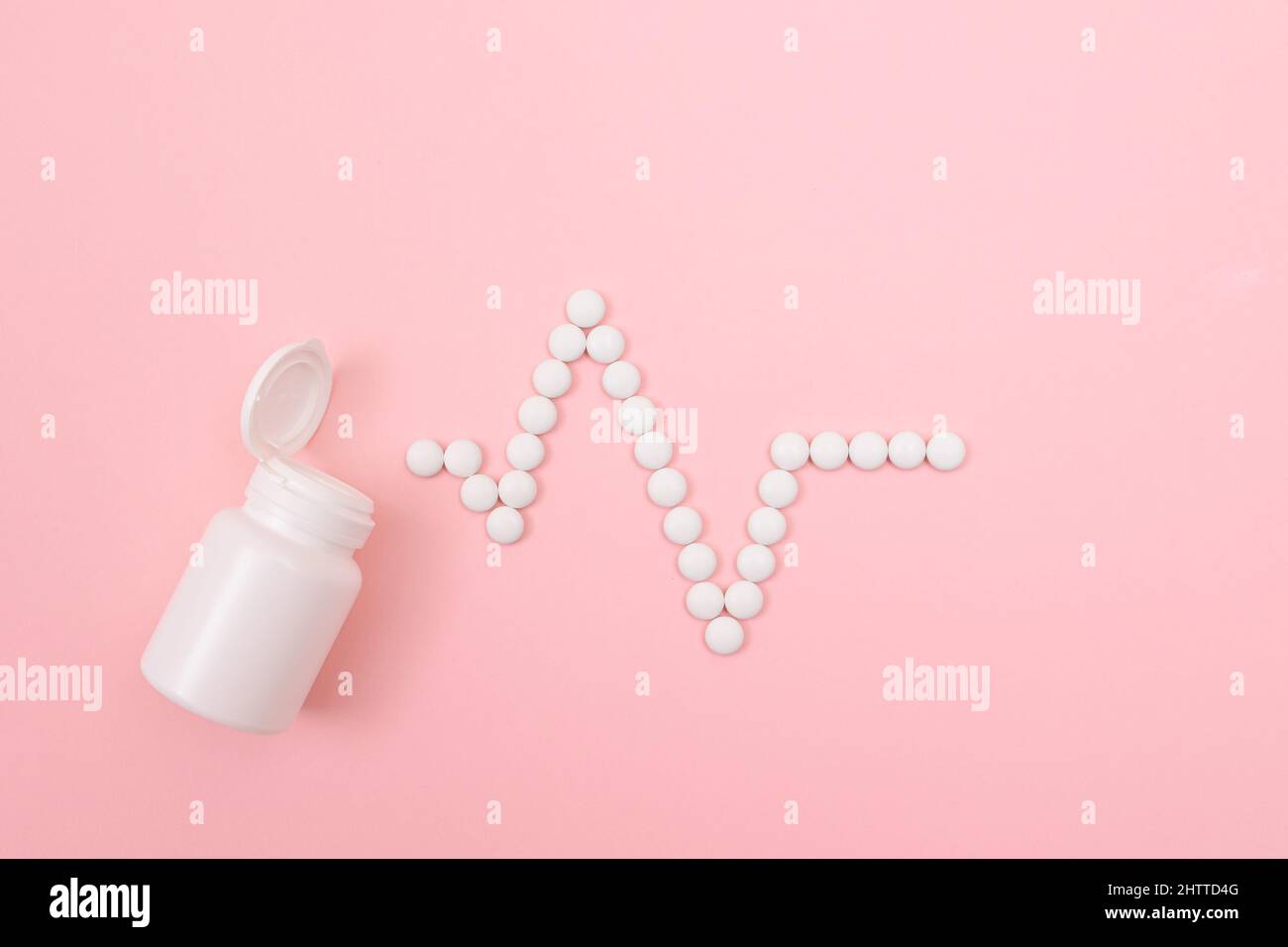 Heartbeat Rhythm. Electrocardiogram. ECG Line Made from White Pills ...