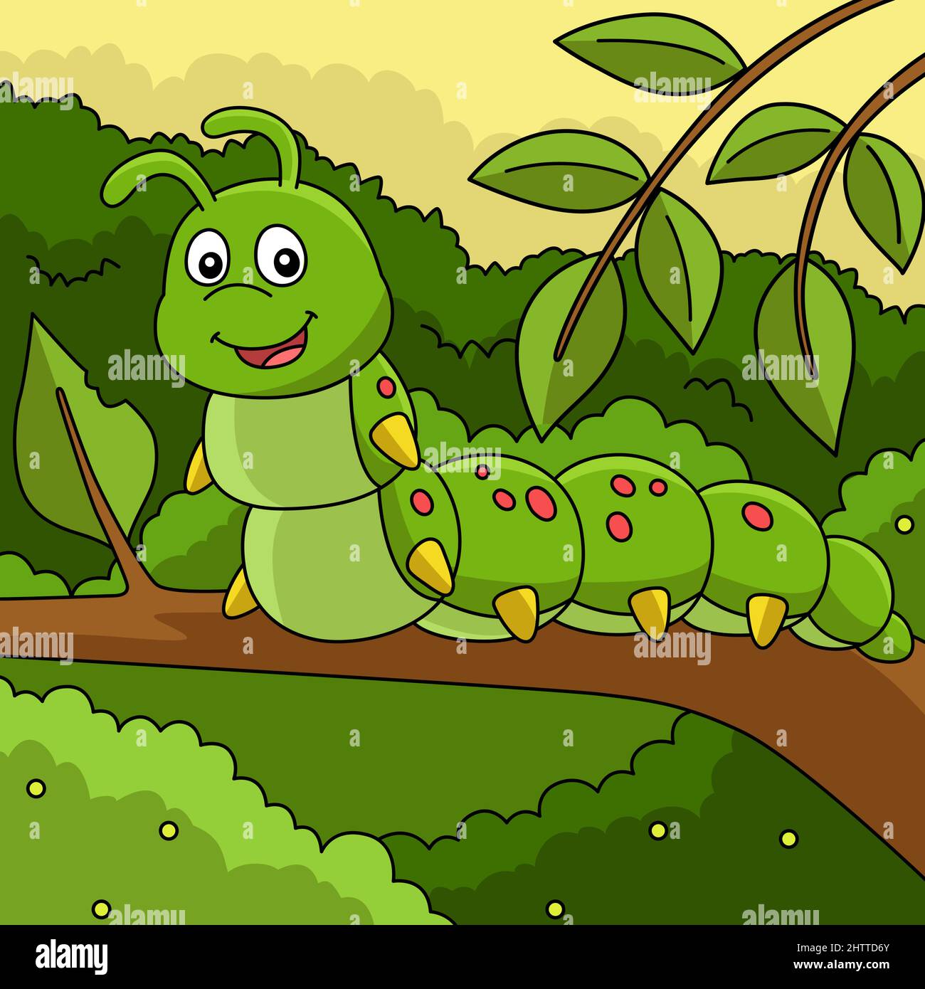 Caterpillar Cartoon Colored Animal Illustration Stock Vector Image ...