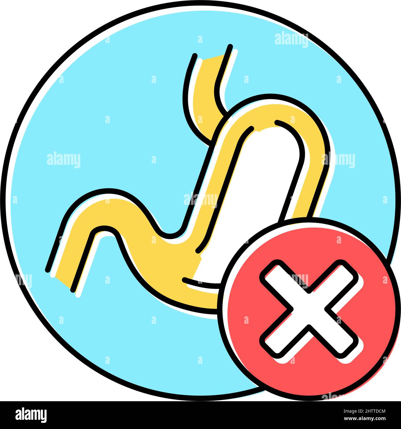 food indigestion stomach problem color icon vector illustration Stock ...