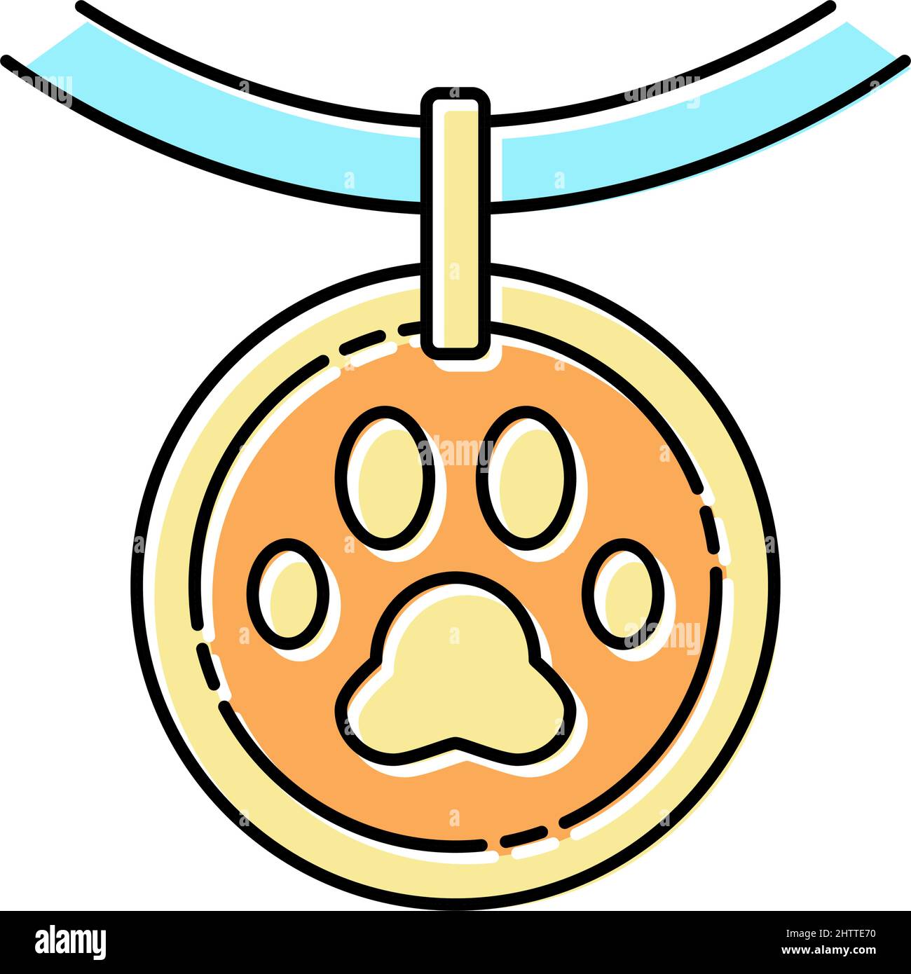 medallion dead pet color icon vector illustration Stock Vector Image ...