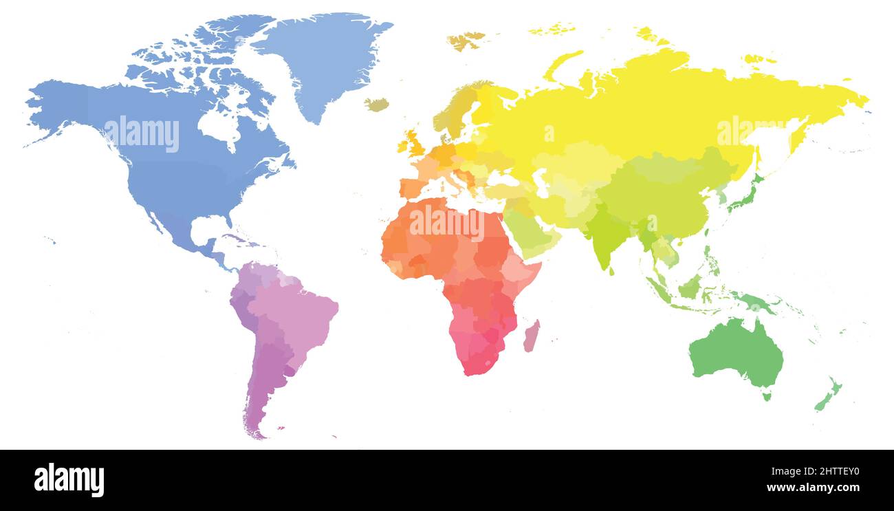 Colorful political map of World Stock Vector Image & Art - Alamy