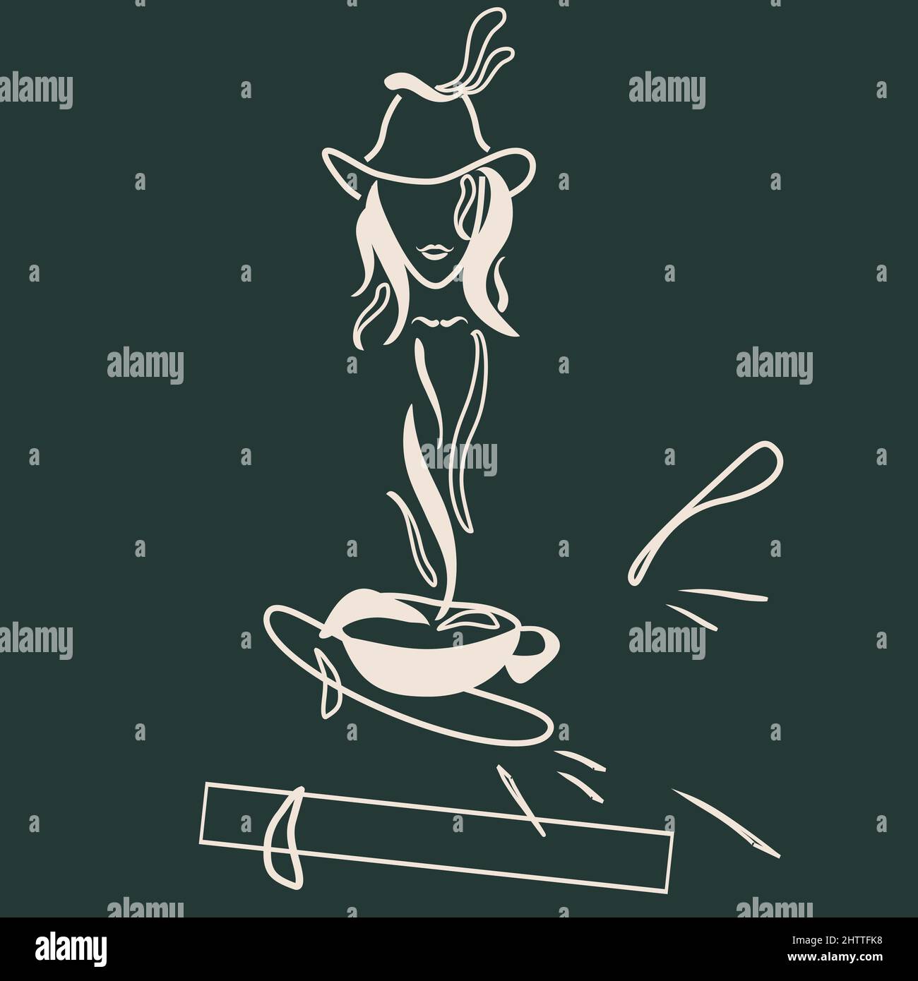 Girl at bar black and white Stock Vector Images - Alamy