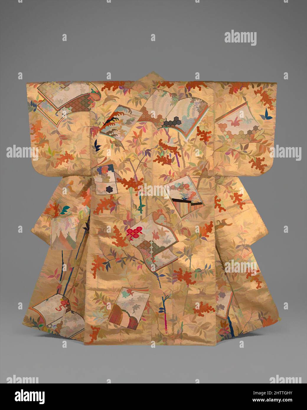 Art inspired by Noh Costume (Nuihaku) with Books and Nandina Branches ...