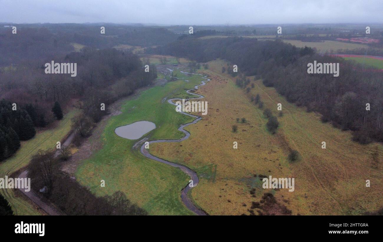Aerial view of a river in Denmark Stock Photo - Alamy