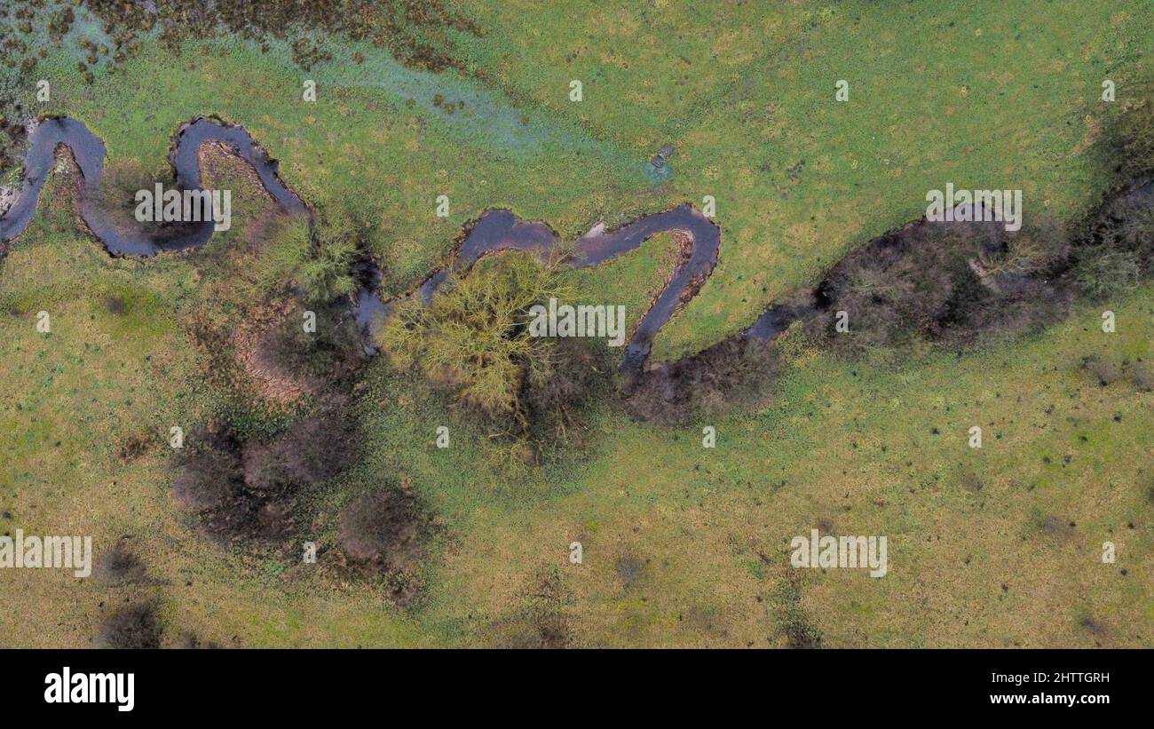 Aerial view of a river in Denmark Stock Photo - Alamy