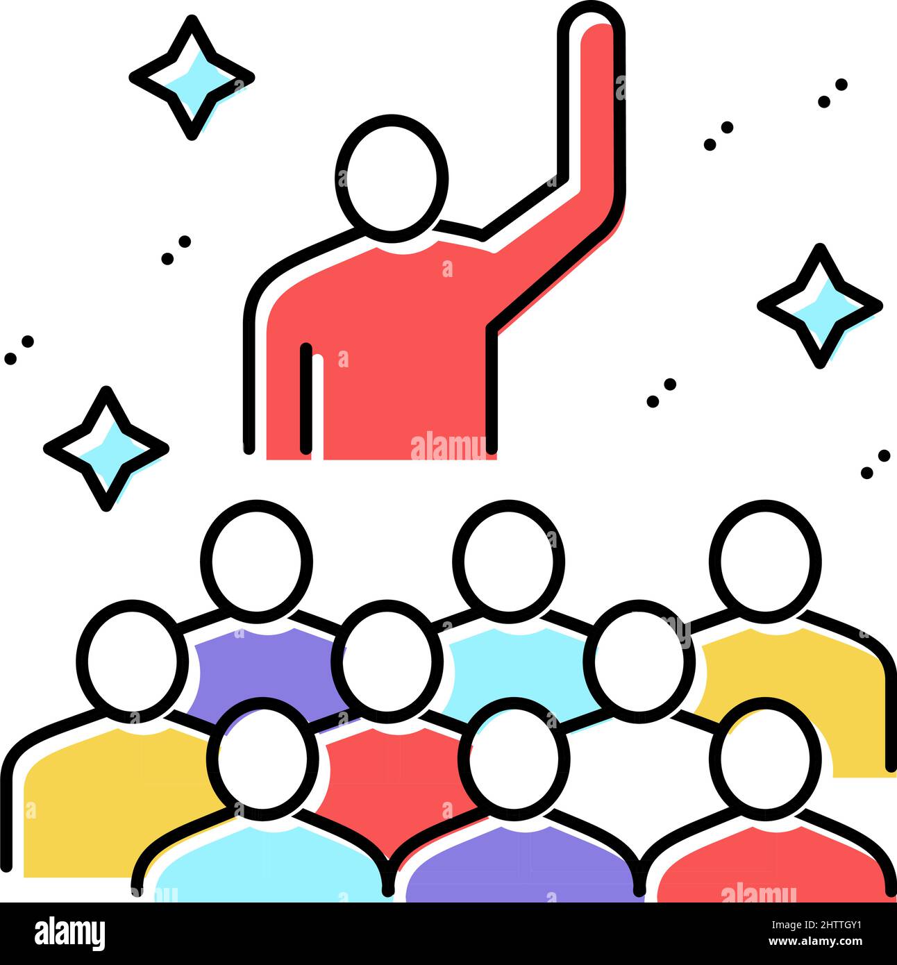 teamwork soft skill color icon vector illustration Stock Vector Image ...