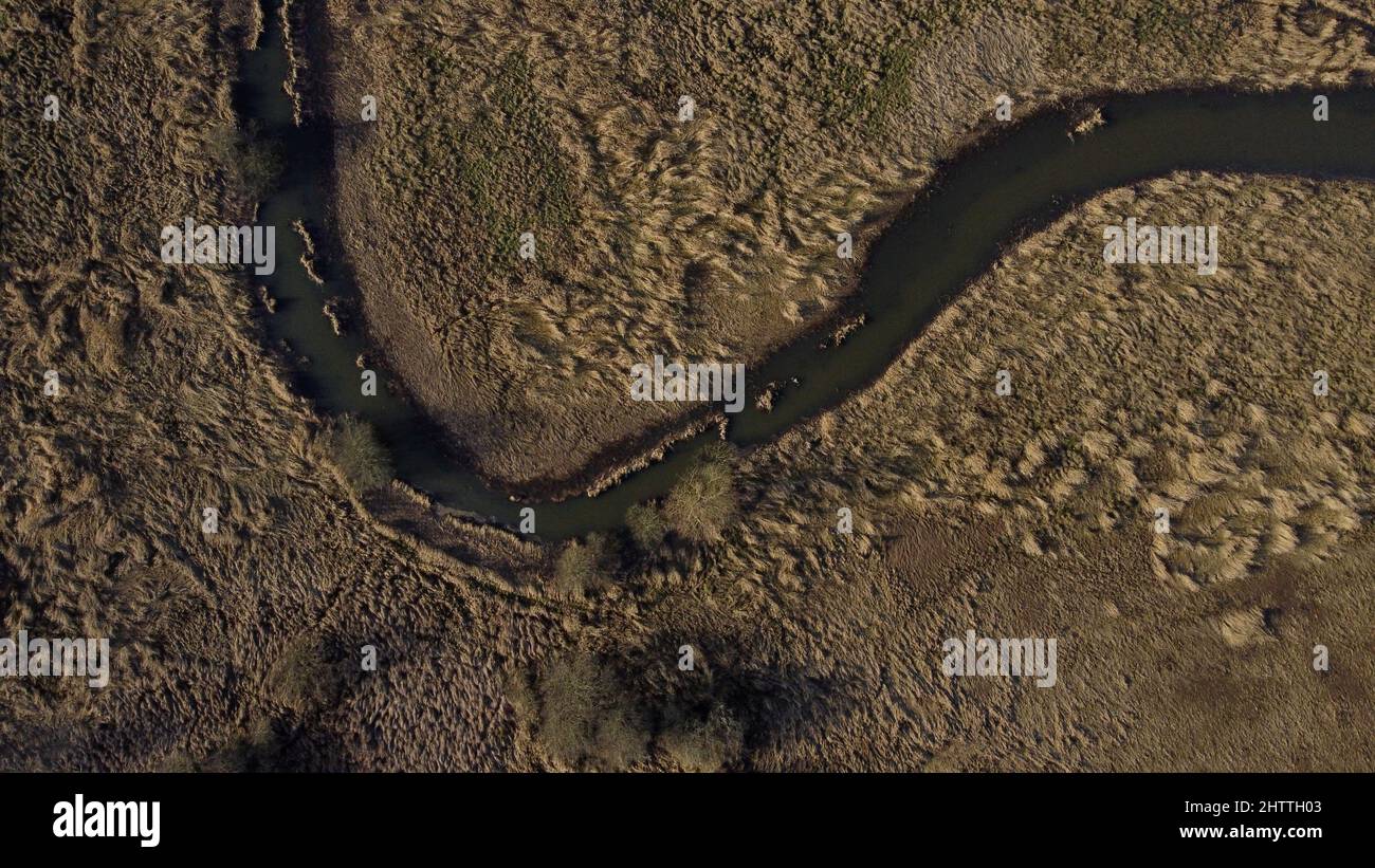 Aerial view of a river in Denmark Stock Photo - Alamy