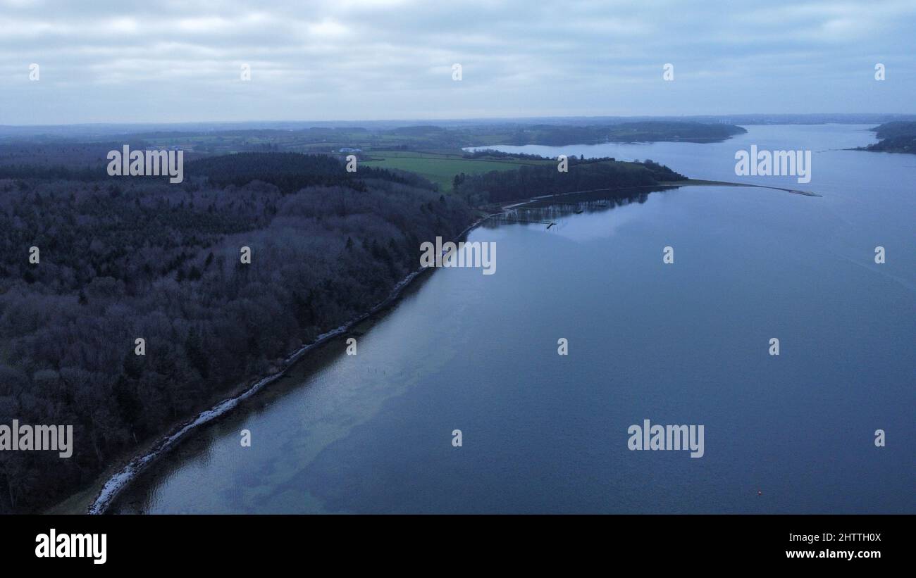 Aerial view of a river in Denmark Stock Photo - Alamy