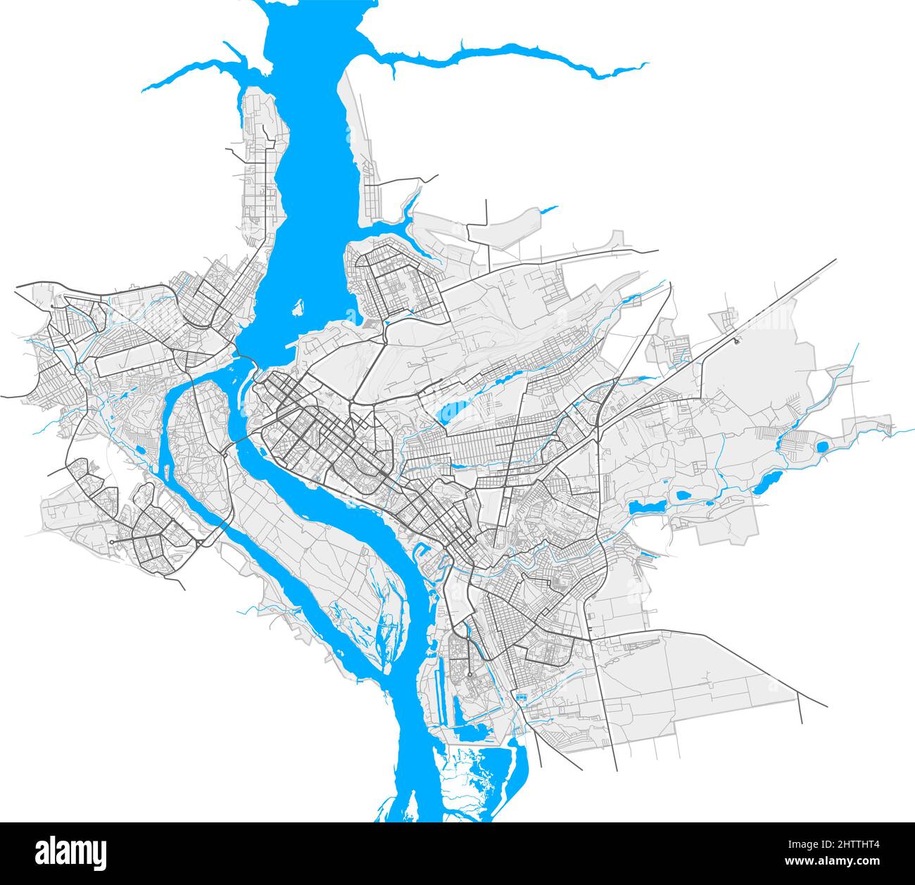 Zaporizhia, Zaporizhia Oblast, Ukraine high resolution vector map with ...