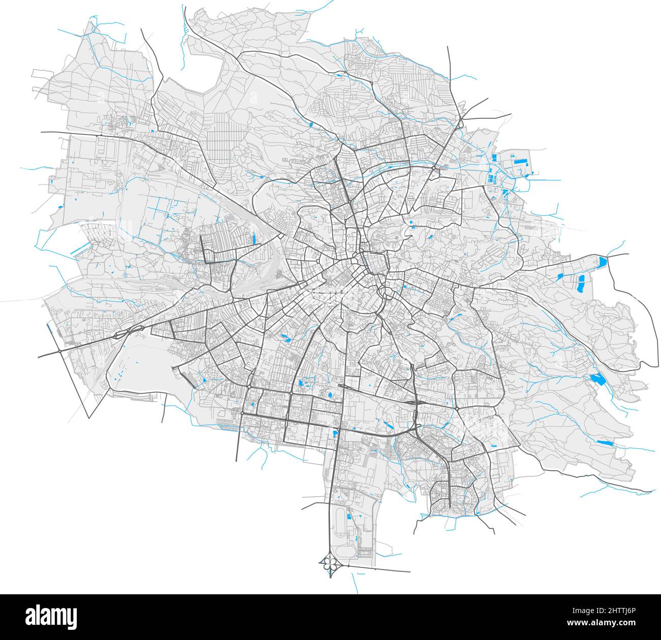 Lviv, Lviv Oblast, Ukraine high resolution vector map with city ...