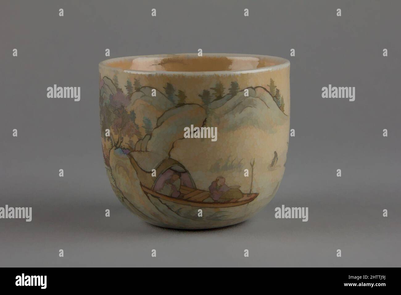 Porcelain with underglaze blue decoration and overglaze famille rose ...