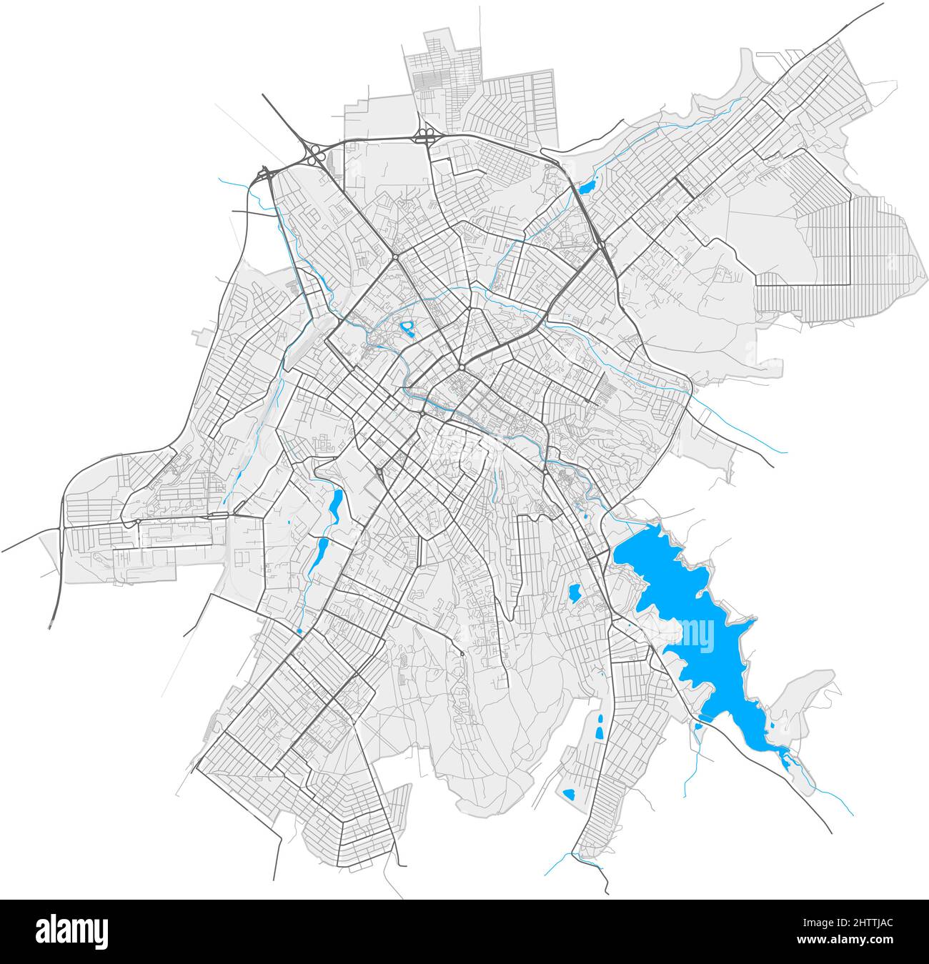 Simferopol, Crimea, Ukraine high resolution vector map with city ...
