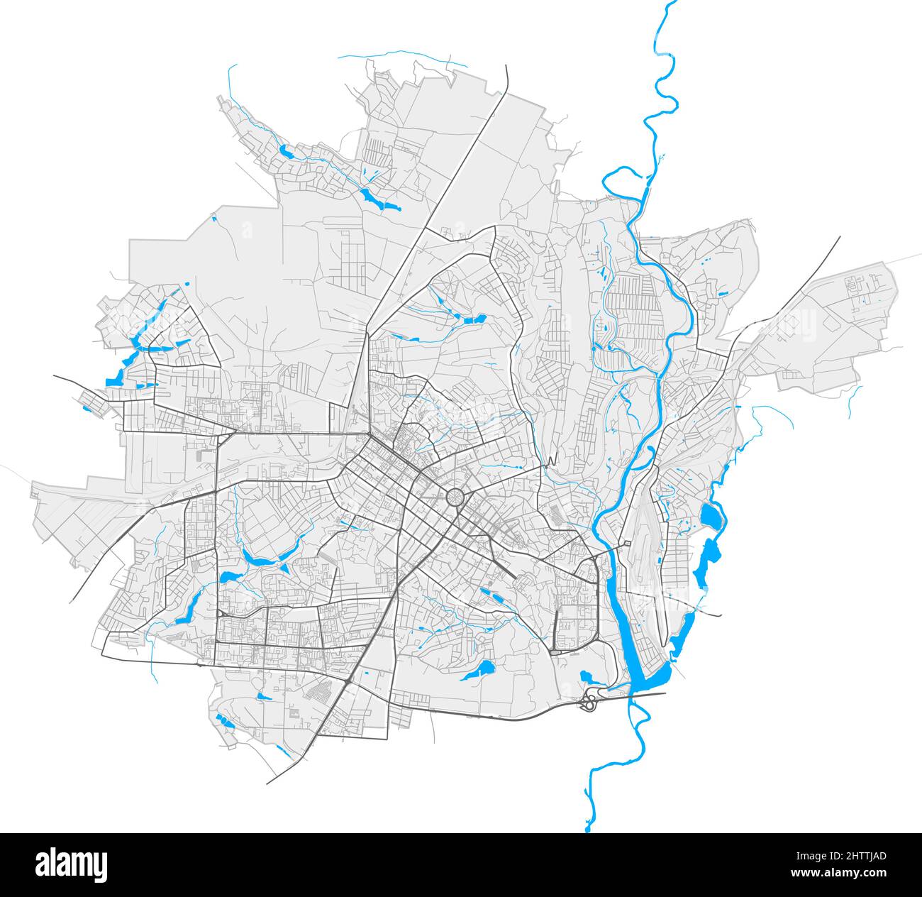 Poltava, Poltava Oblast, Ukraine high resolution vector map with city ...