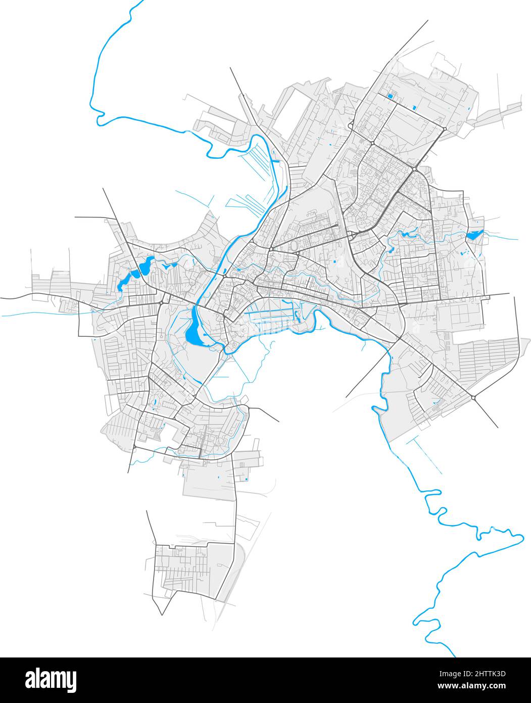 Lutsk, Volyn Oblast, Ukraine high resolution vector map with city ...