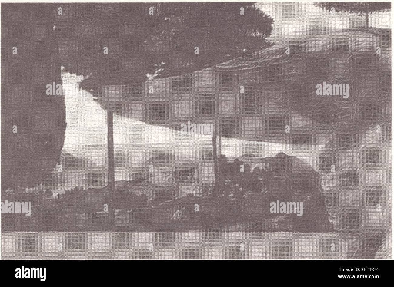 LEONARDO DA VINCI. LANDSCAPE WITH WING.DETAIL FROM ANNUNCIATION. 1470 ...