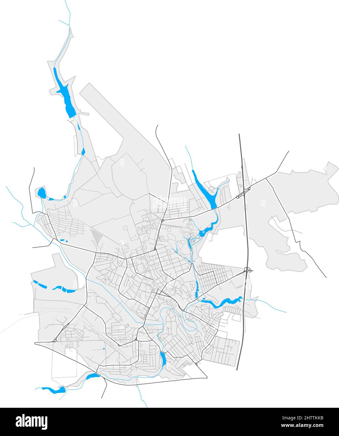 Uman, Cherkasy Oblast, Ukraine high resolution vector map with city ...