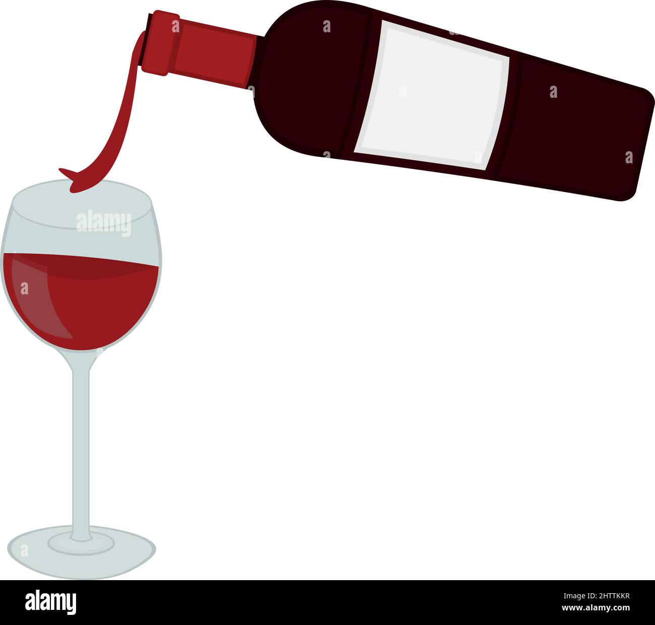 Vector Illustration Of Bottle Pouring Wine Into A Glass Stock Vector Image And Art Alamy