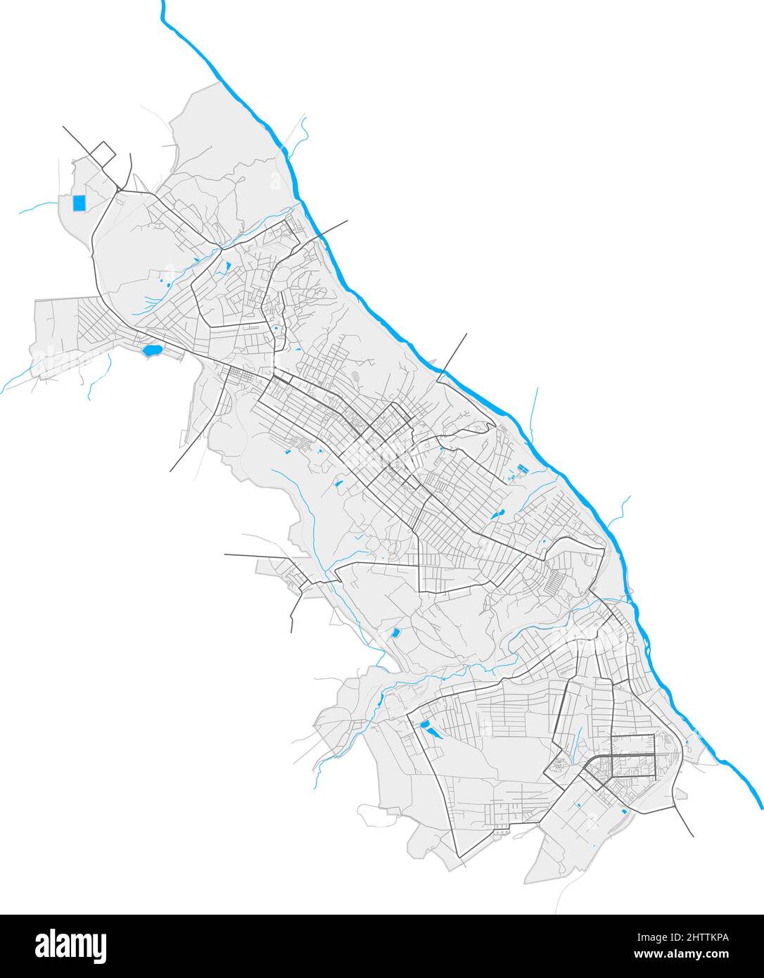 Lysychansk, Luhansk Oblast, Ukraine high resolution vector map with ...