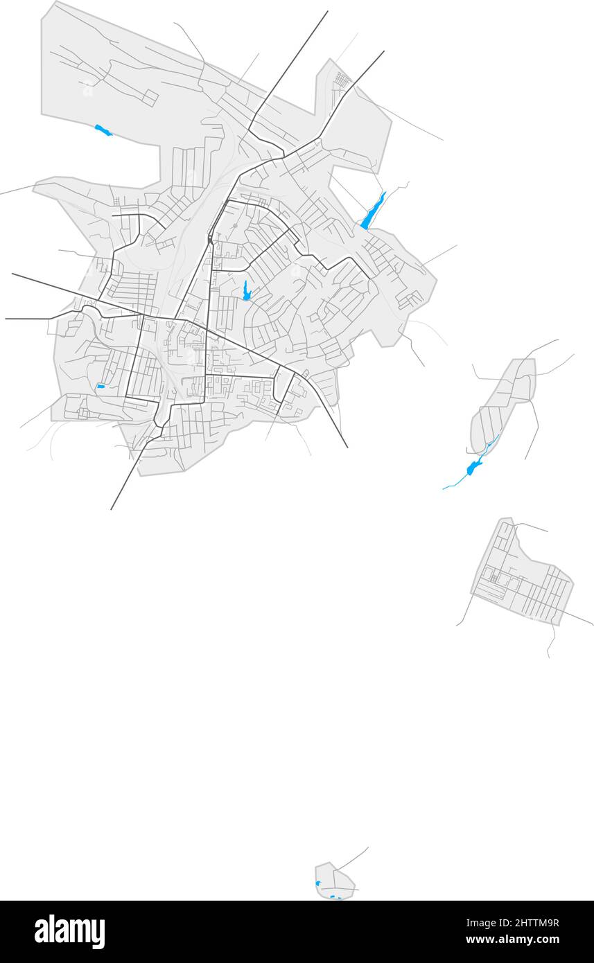 Antratsyt, Luhansk Oblast, Ukraine high resolution vector map with city ...