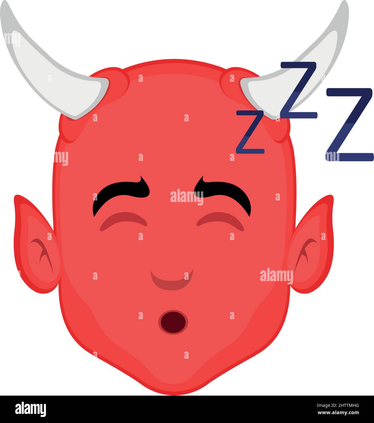 Vector illustration of the face of a cartoon demon sleeping Stock ...