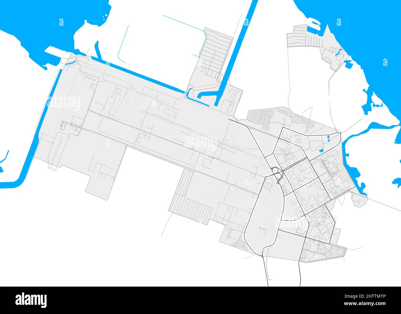 Enerhodar, Zaporizhia Oblast, Ukraine high resolution vector map with ...