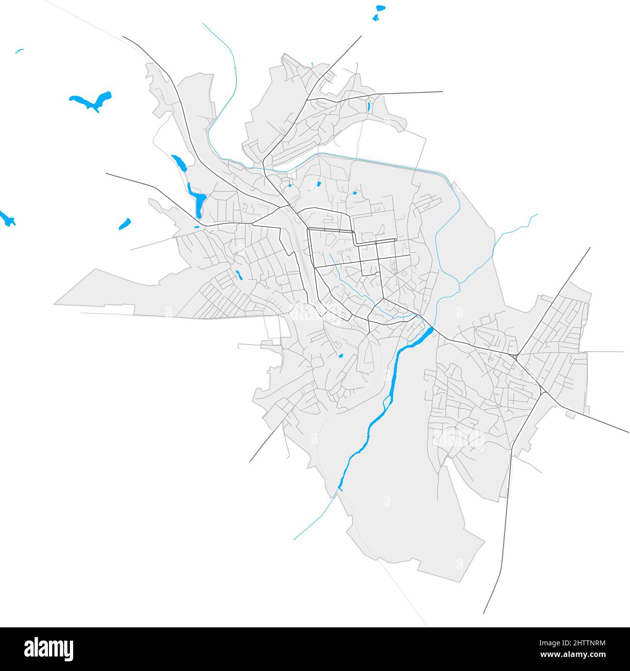 Romny, Sumy Oblast, Ukraine high resolution vector map with city ...