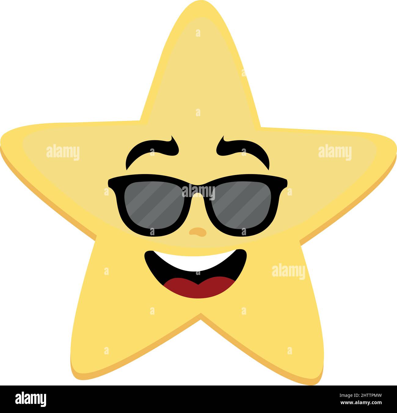 Vector character illustration of a cartoon star with sunglasses Stock ...