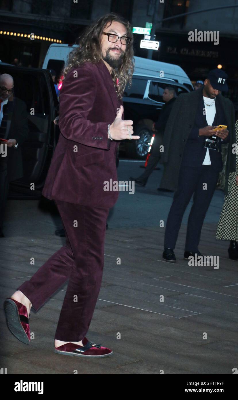 March 01, 2022.Jason Moma attend Warner Bros, Pictures presents World ...