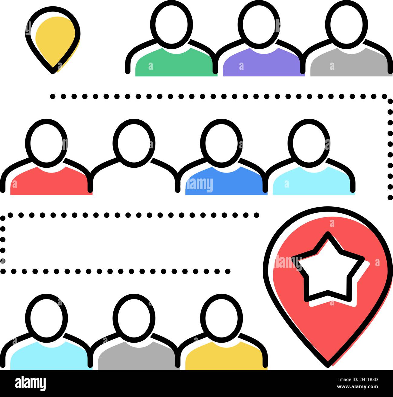 route and direction of parade color icon vector illustration Stock ...