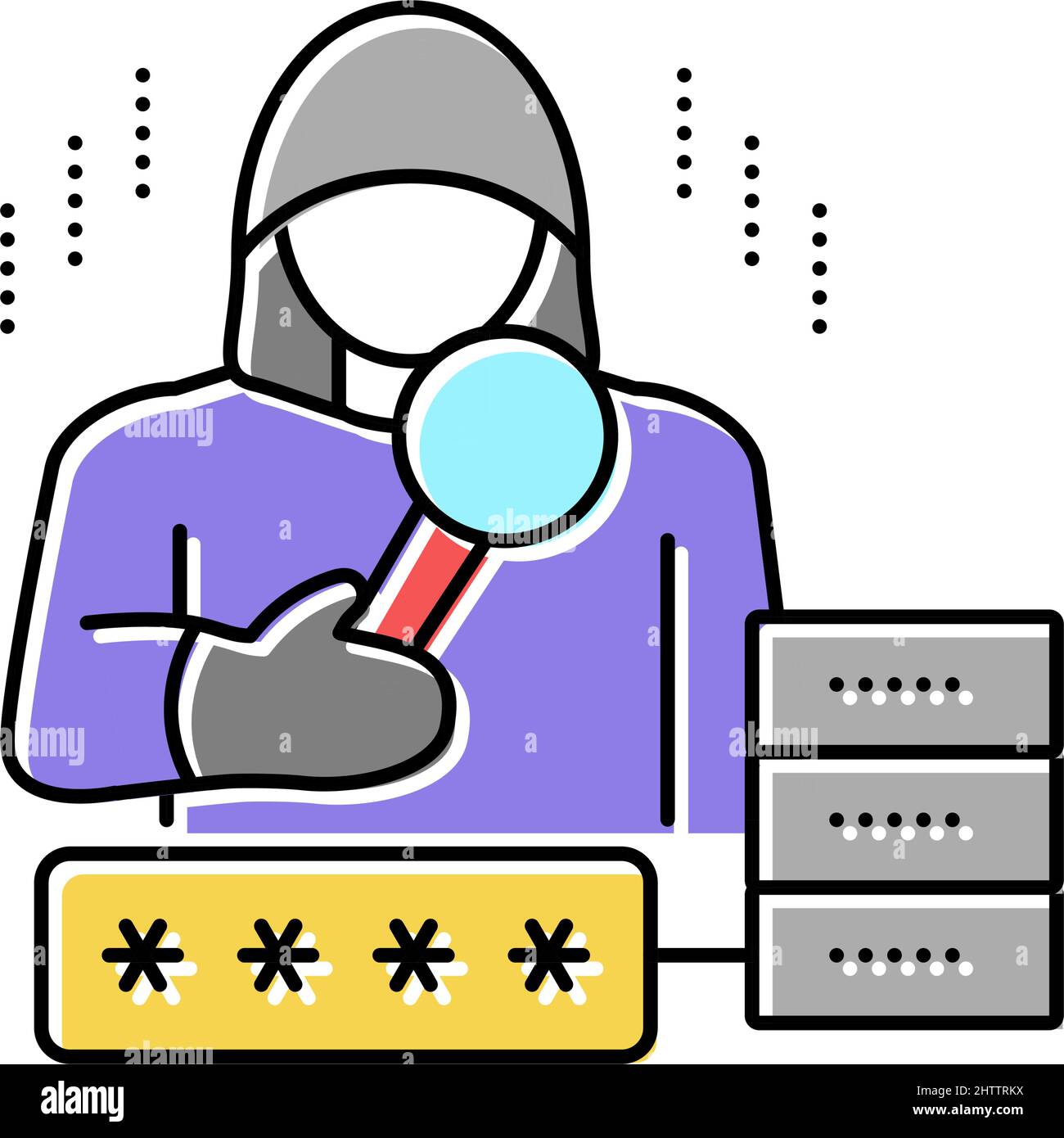 hacker digital thief color icon vector illustration Stock Vector Image ...