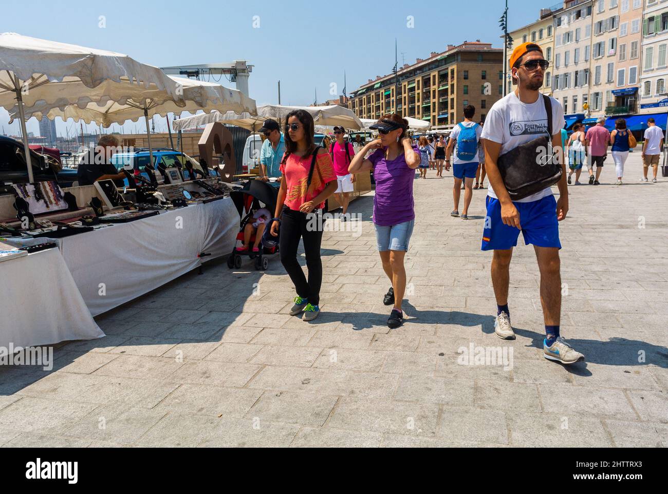 Marseille, France, Medium Group Young People, Tourists Walking ...