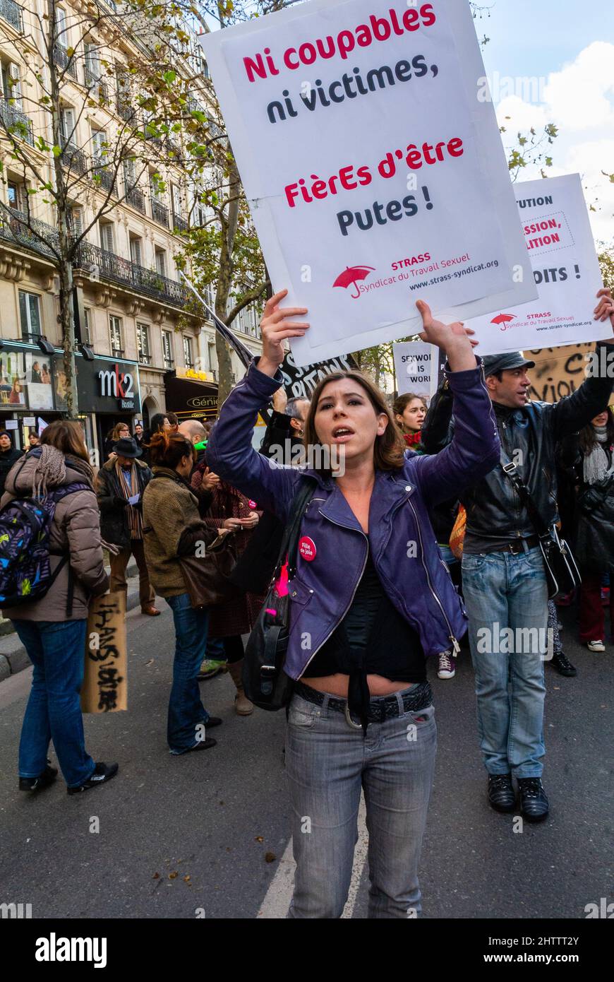 Paris, France, Crowd Women March, Feminist Demonstration Against ...