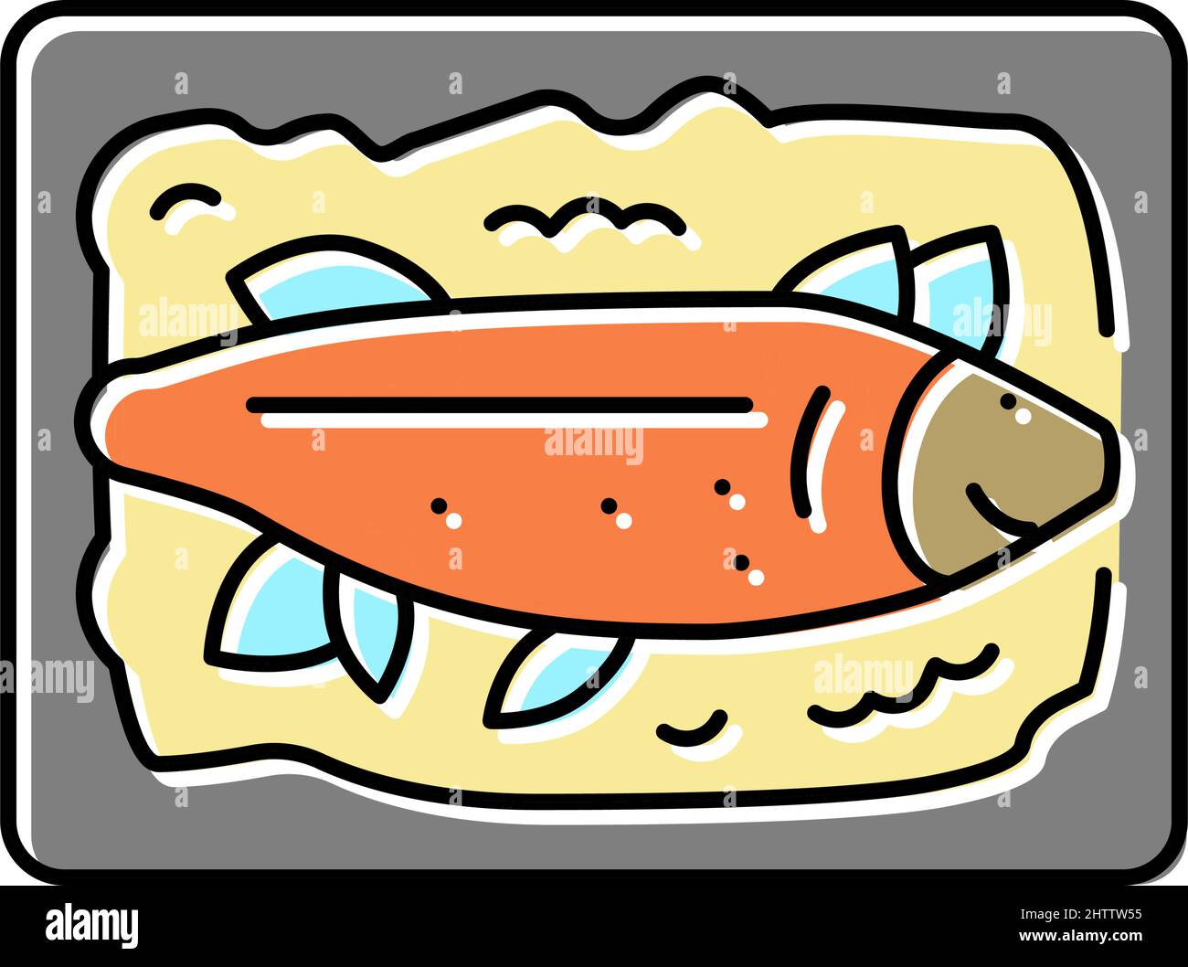 cooked seafood color icon vector illustration Stock Vector Image & Art ...