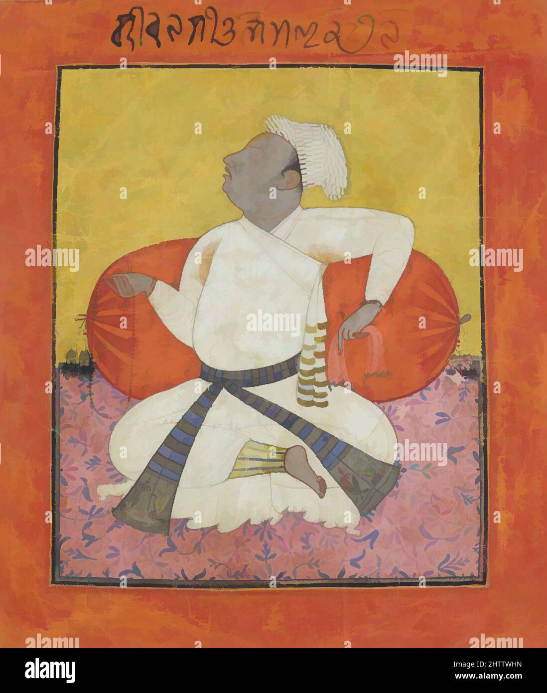Art inspired by Maharaja Sital Dev in Devotion, ca. 1690, India (Punjab ...