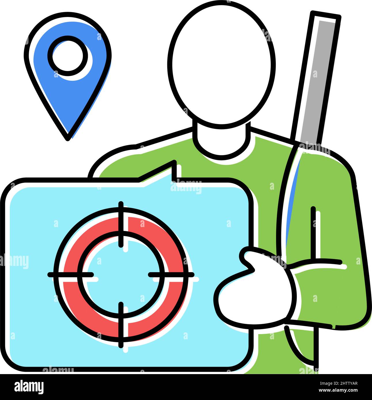 hunting tourism color icon vector illustration Stock Vector Image & Art ...