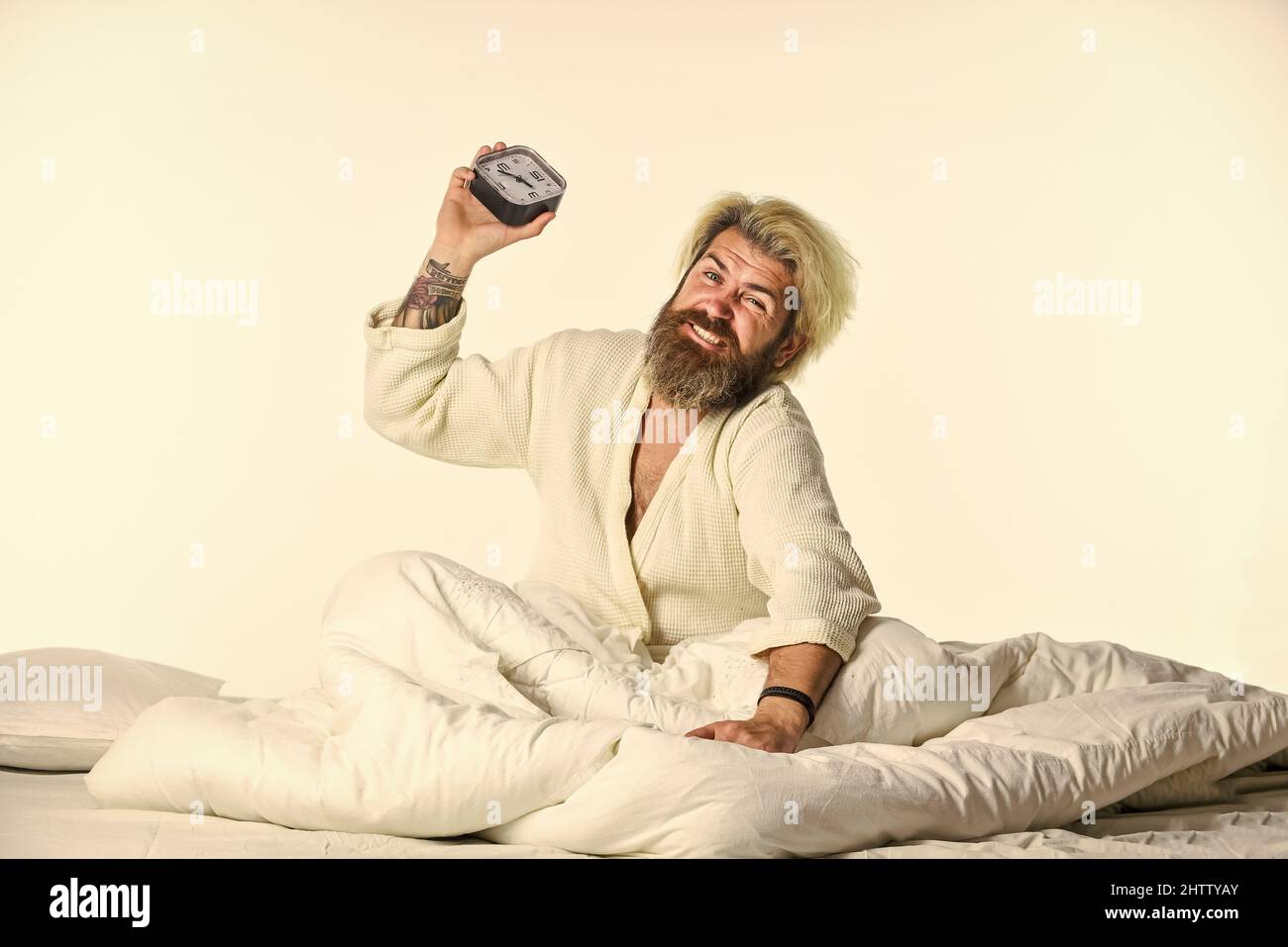 Awakening concept. Sleep is frequently interrupted. Trouble getting up ...