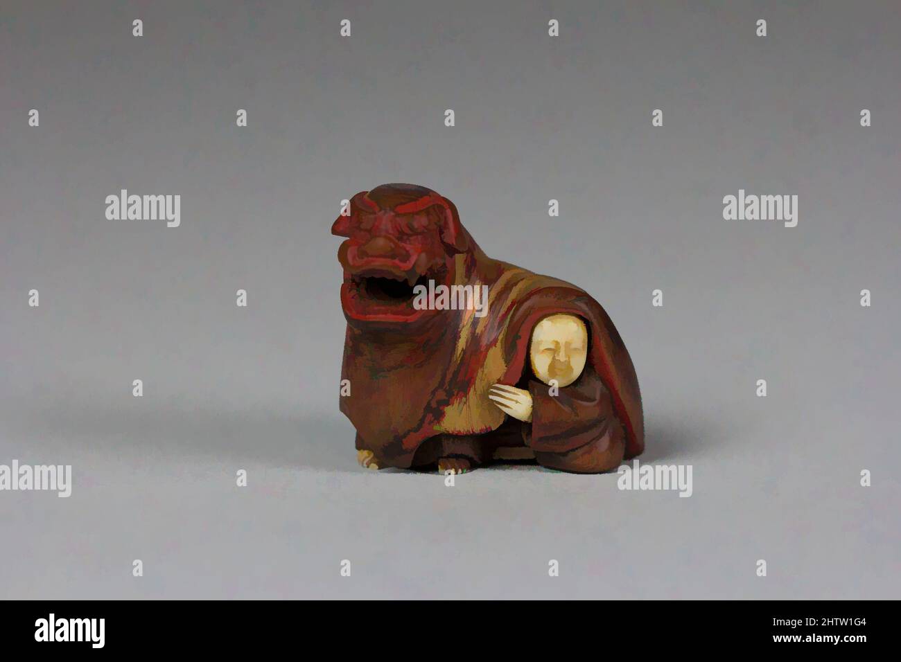 Art inspired by Netsuke, 19th century, Japan, Lacquered wood inlaid ...