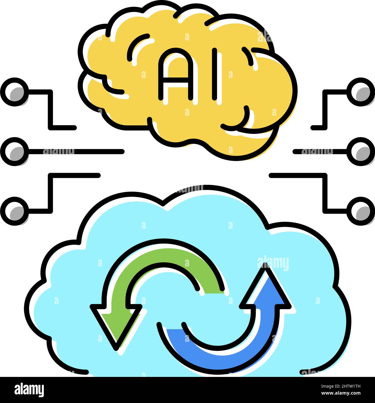 ai artificial intelligence finance technology color icon vector ...