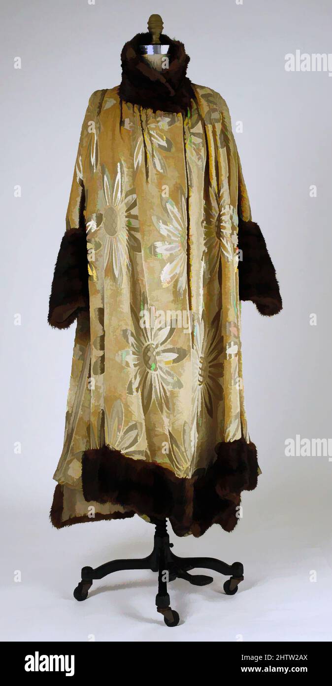 Art inspired by Evening coat, 1916–17, French, silk, metallic, fur ...