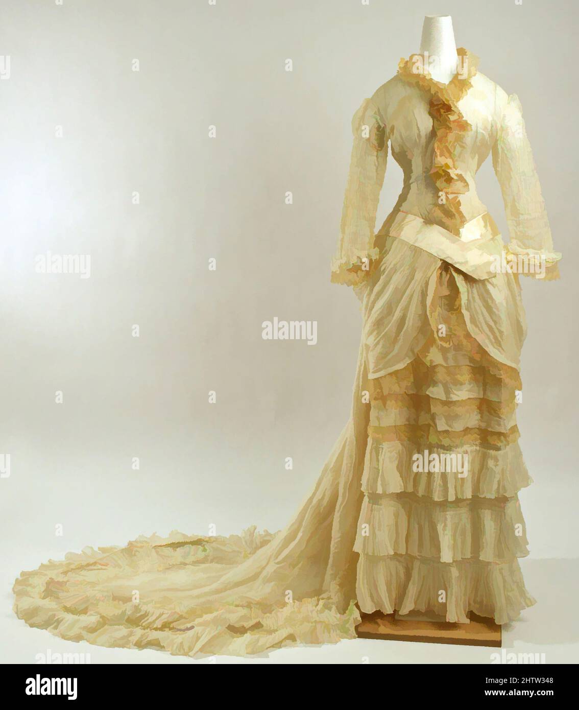 Art inspired by Wedding dress, 1881, American, cotton, silk, Classic ...